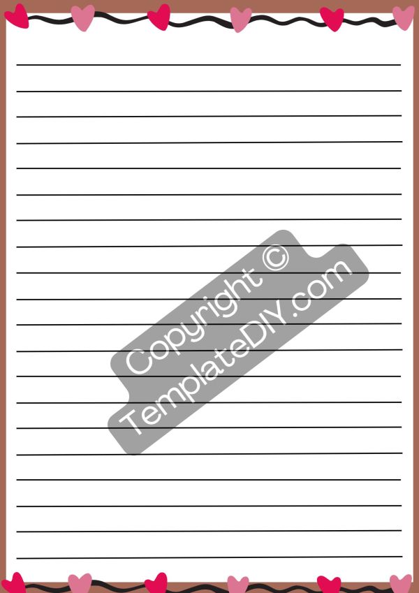 Heart Writing Paper Printable Template PDF, Word [Editable]