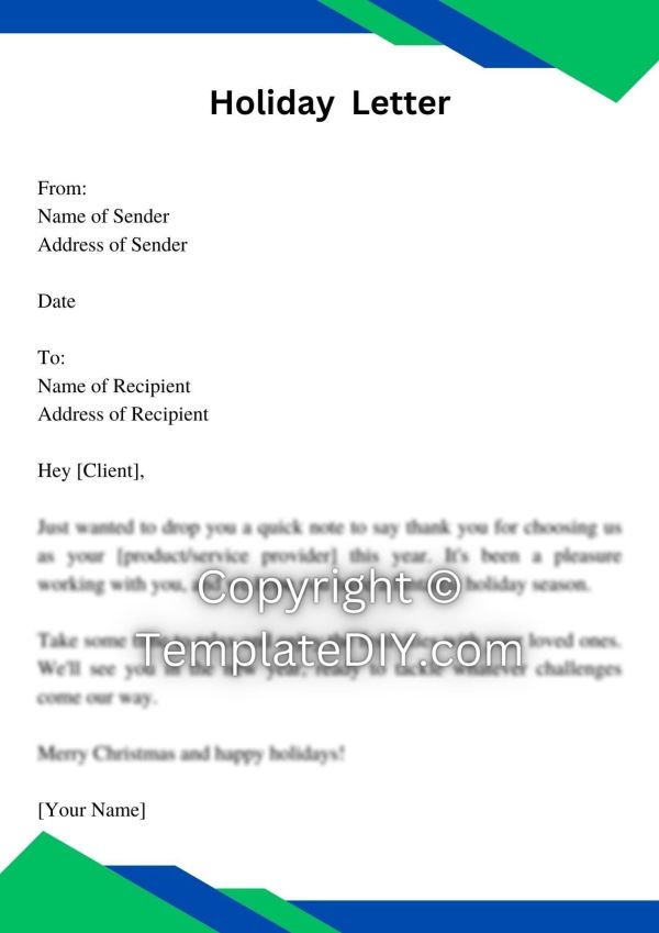 Holiday Letter to Clients Sample with Examples [Word]