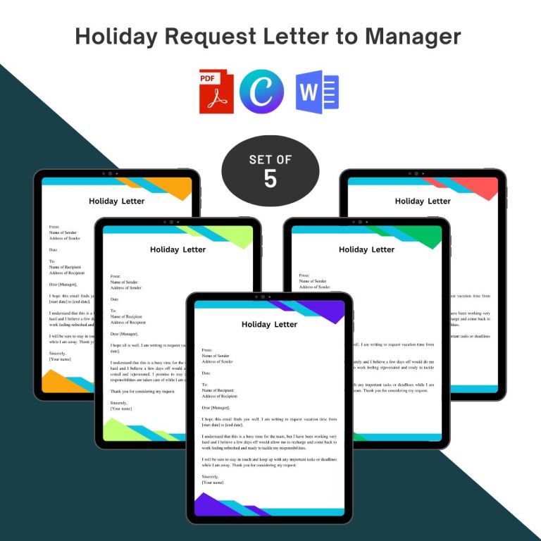 Holiday Request Letter to Manager Sample [Word Editable]