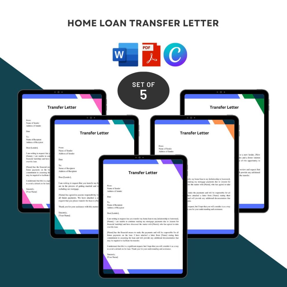 Home Loan Transfer Letter Template | Word Download