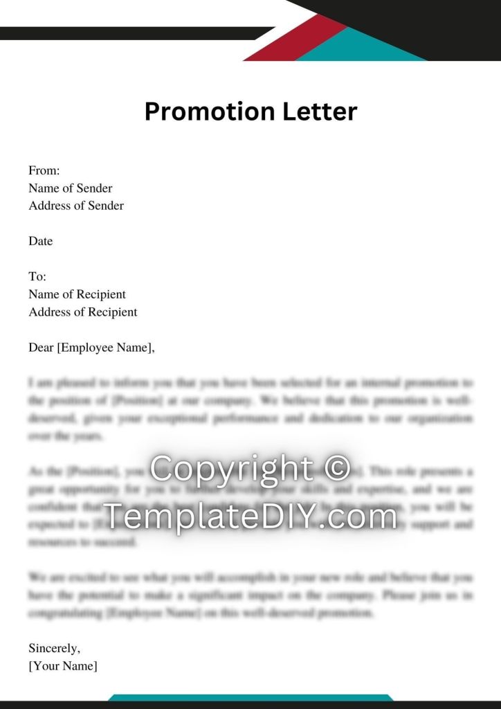 Internal Promotion Letter Sample with Examples [Word]