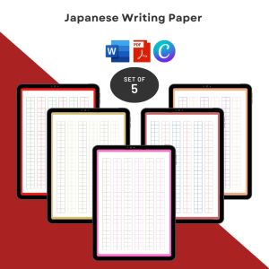 Japanese Writing Paper Template Printable PDF, Word