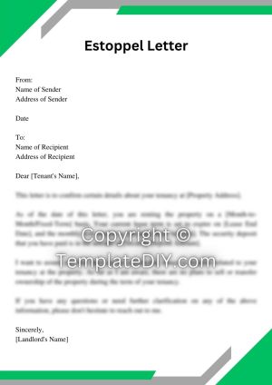 Landlord Estoppel Letter Sample Template with Example [Word]