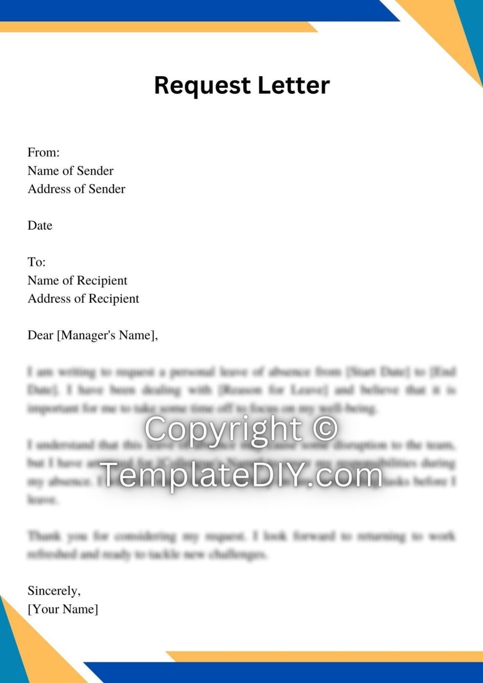 Leave of Absence Request Letter Sample with Examples