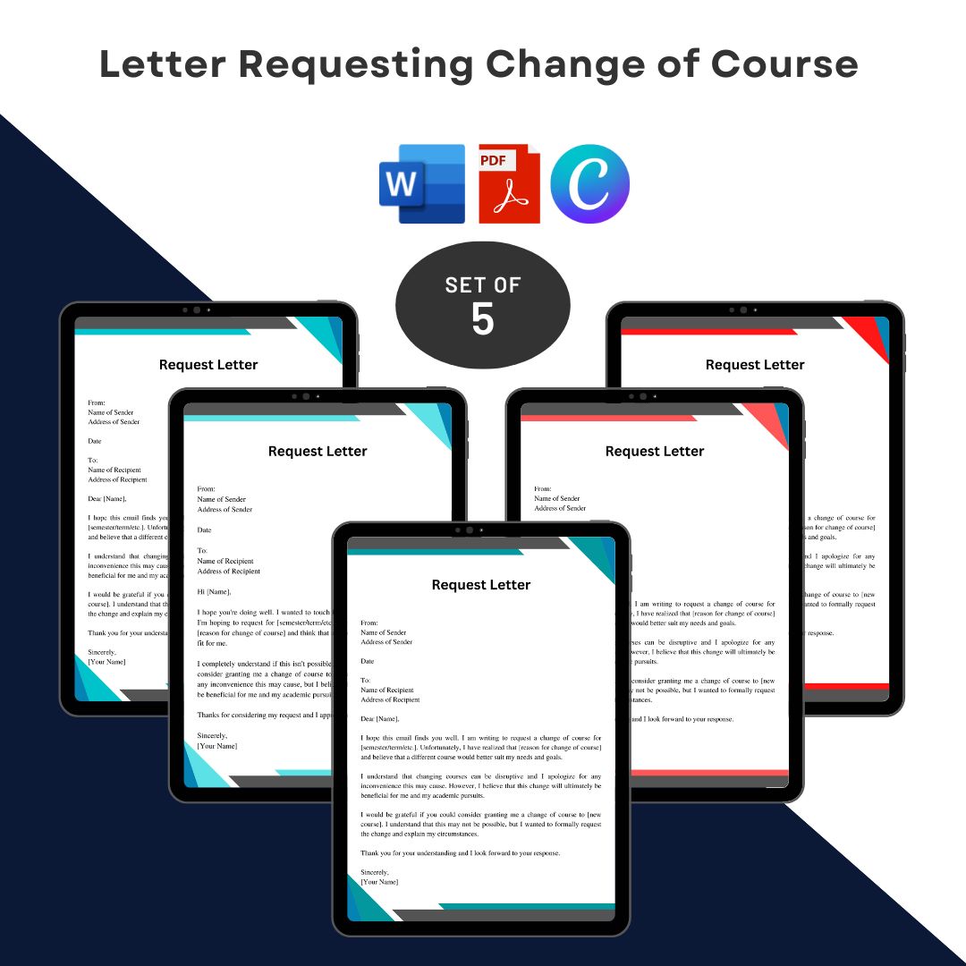 Sample Letter Requesting Change of Course in PDF & Word