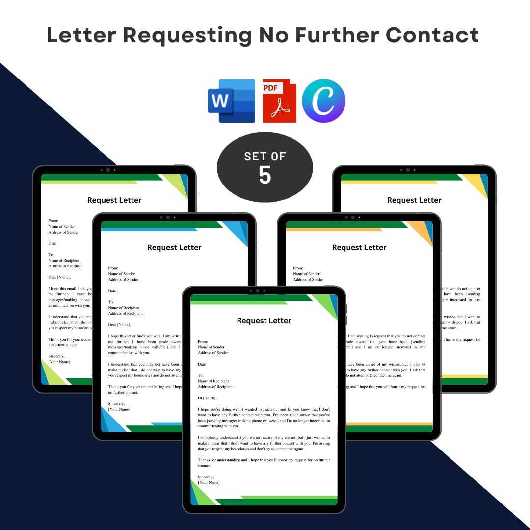 Sample Letter Requesting No Further Contact