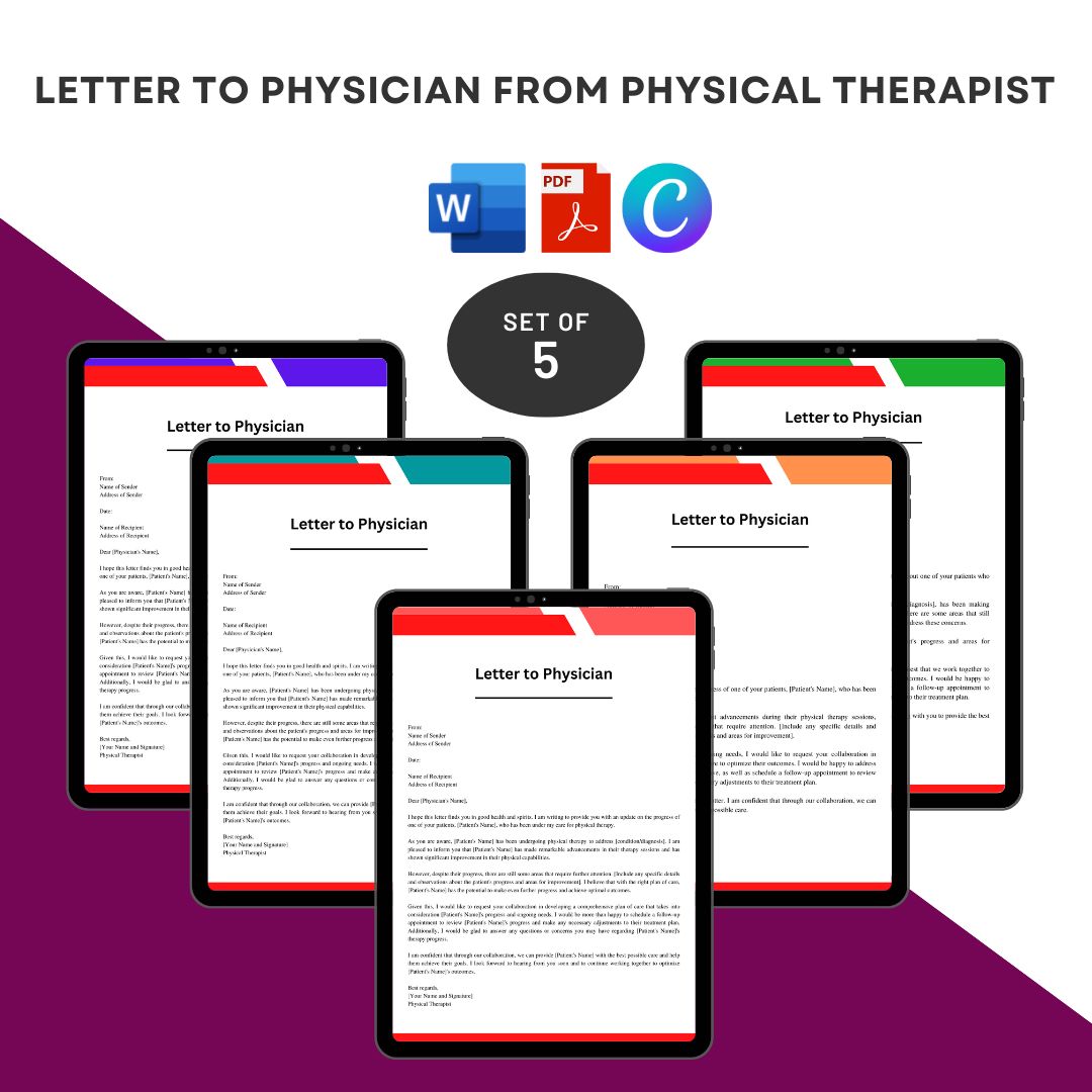 Letter to Physician from Physical Therapist Sample Examples