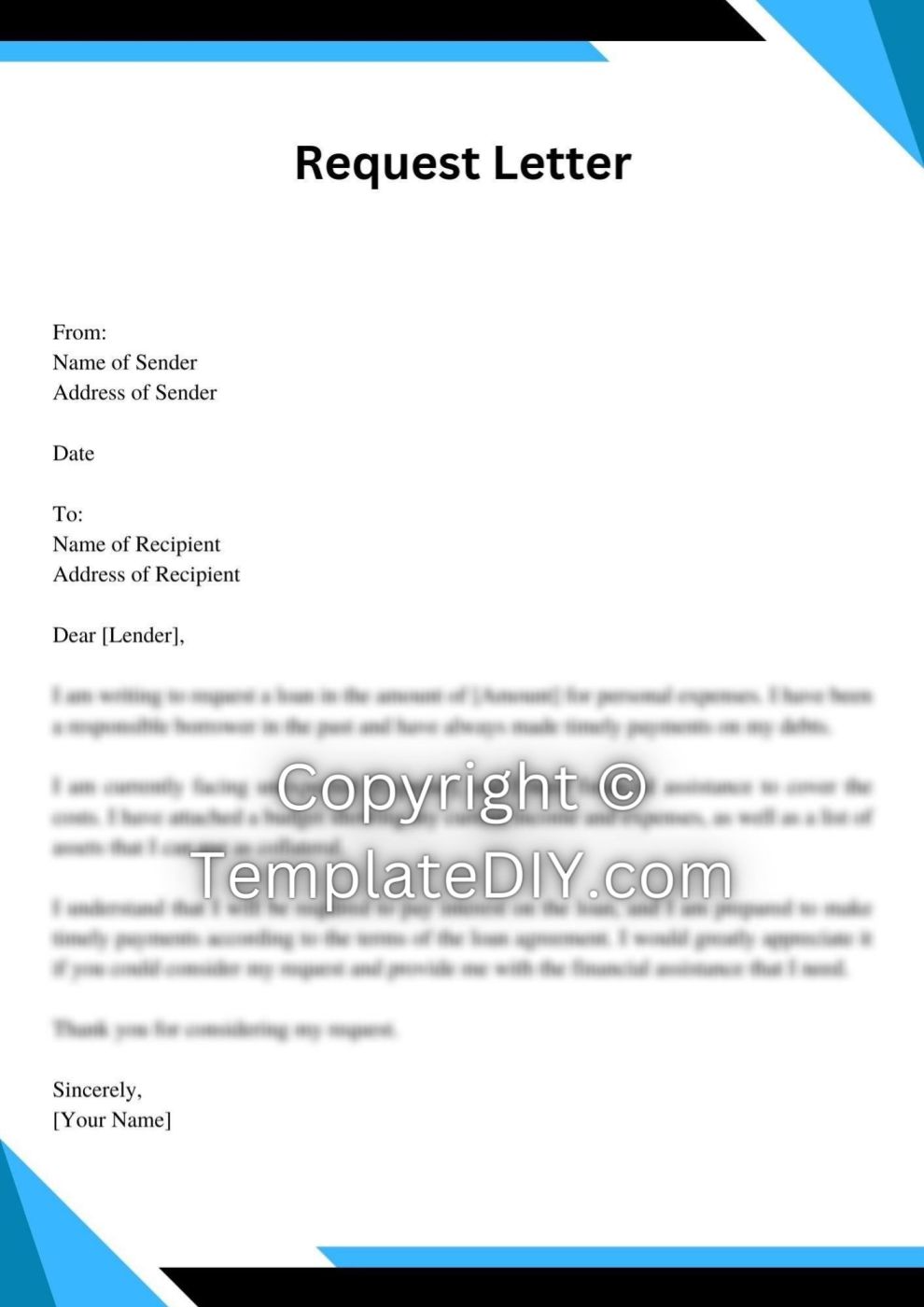 Loan Request Letter Sample with Examples [Word Editable]
