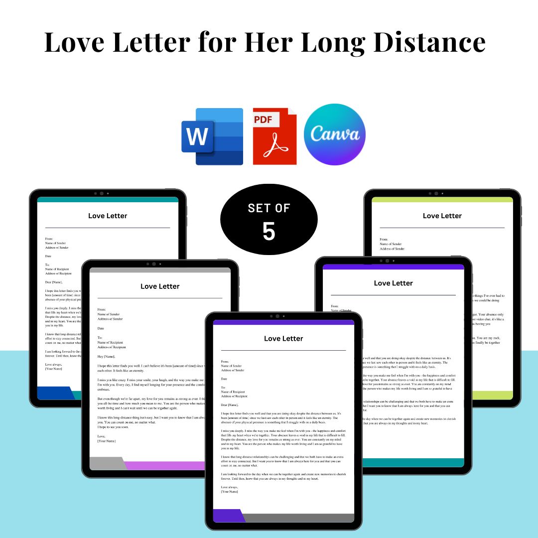 Love Letter for Her Long Distance Sample Template [Word]