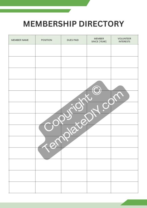 Editable Membership Directory Template | Instant Download
