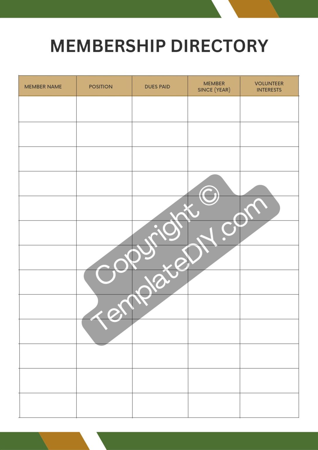 Editable Membership Directory Template | Instant Download