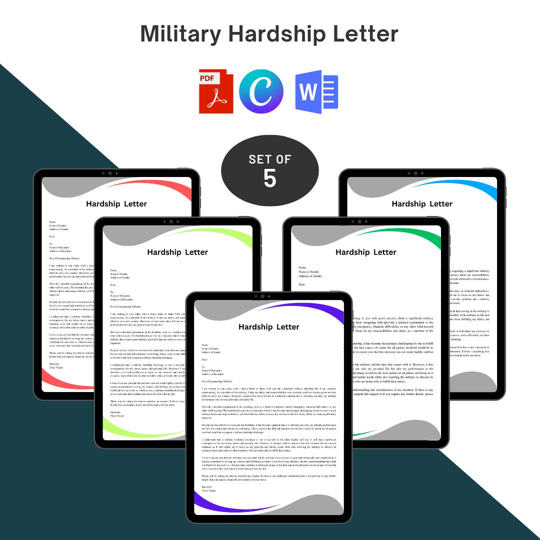 Military Hardship Letter Template | Printable PDF & Word