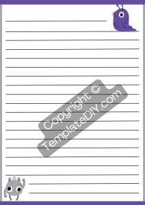 Monster Writing Paper Printable Template PDF, Word