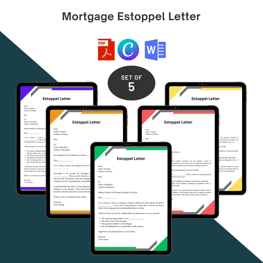 Mortgage Estoppel Letter Sample with Examples [Word]
