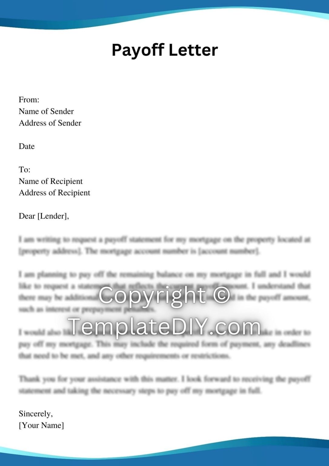 Mortgage Payoff Letter Sample with Examples [Word]
