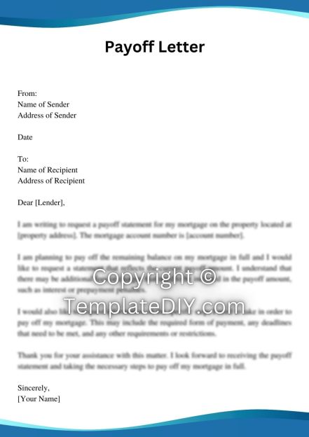 Mortgage Payoff Letter Sample with Examples [Word]