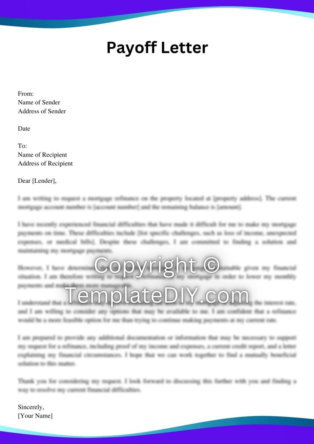 Mortgage Payoff Letter Sample with Examples [Word]