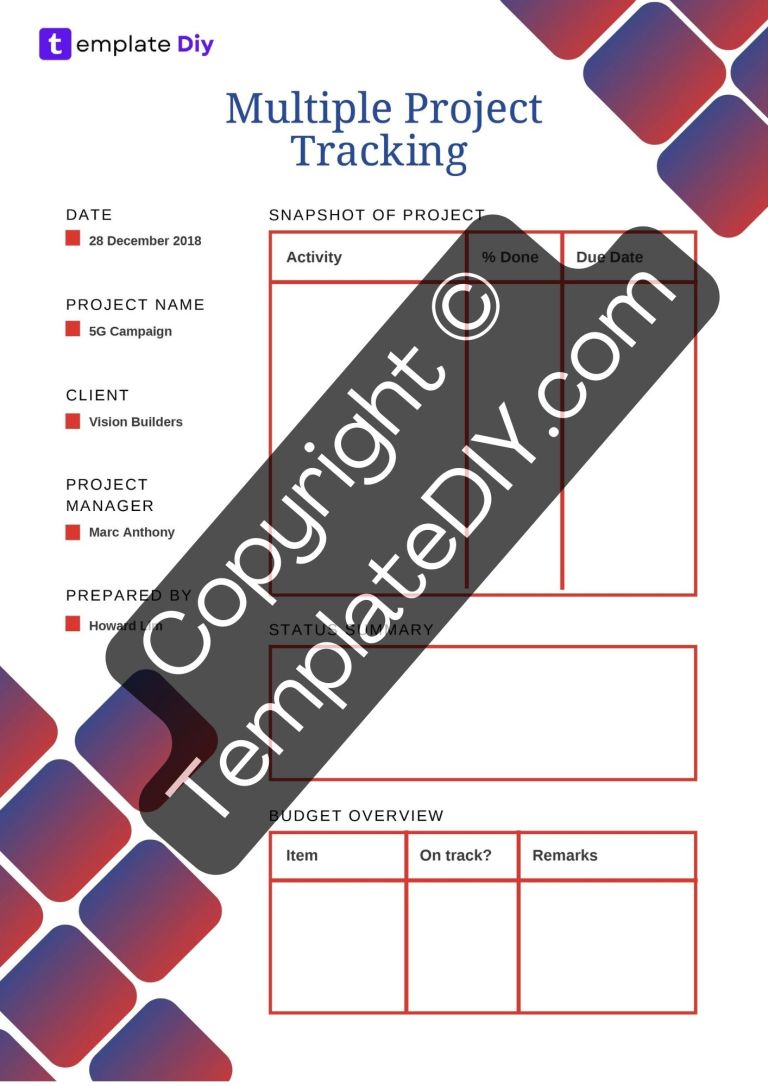 Multiple Project Tracking Template [PDF, Word, Excel]