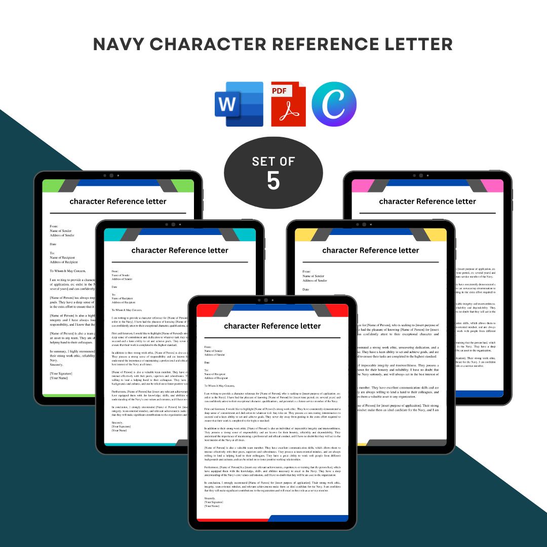 Navy Character Reference Letter Sample with Examples [Word]