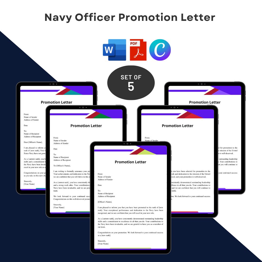 Navy Officer Promotion Letter Sample with Examples [Word]
