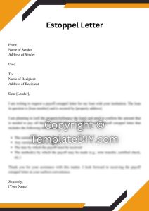Payoff Estoppel Letter Sample Template with Examples [Word]