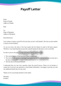 Payoff Letter from Lender Sample Template with Examples