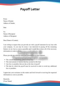 Payoff Request Letter Template | PDF Sample & Example