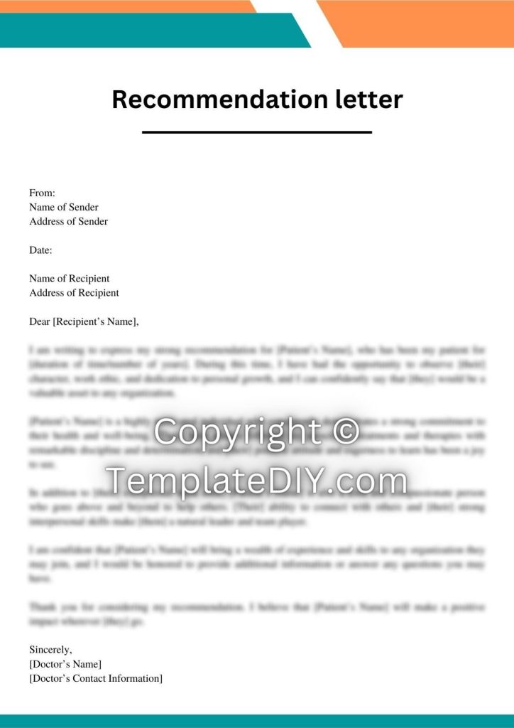 Physician Recommendation Letter Sample with Examples [Word]