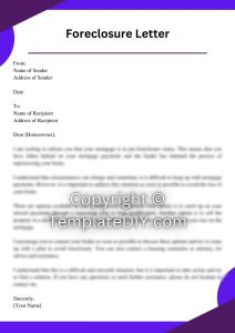 Pre Foreclosure Letter Sample Template with Example PDF Word