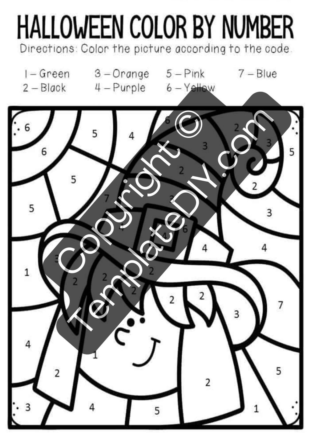 Preschool Halloween Coloring Pages Template Printable PDF