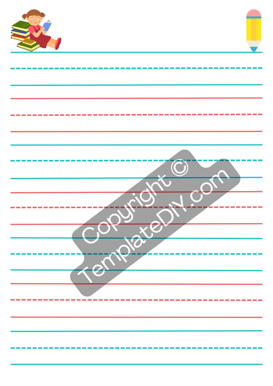 Preschool Writing Paper Template Printable PDF, Word