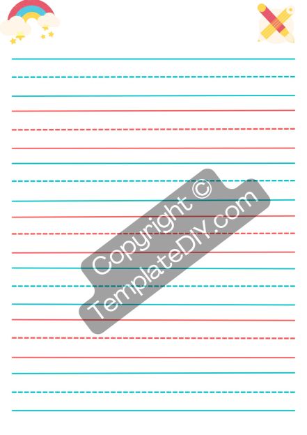 Preschool Writing Paper Template Printable PDF, Word