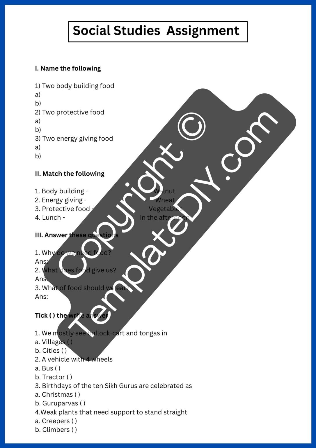 1st Grade Social Studies Worksheets Template Printable PDF