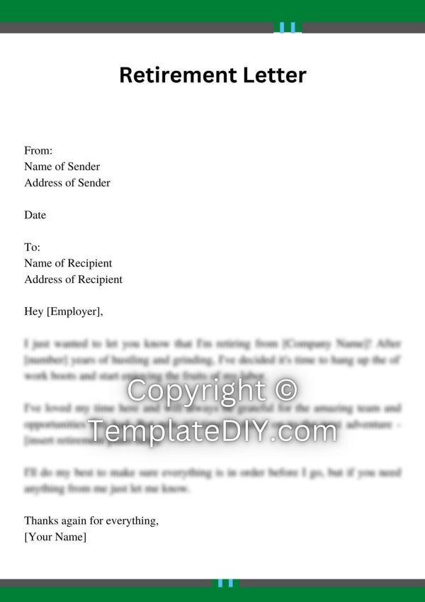 Best Retirement Letter Ever Sample with Examples [Word]