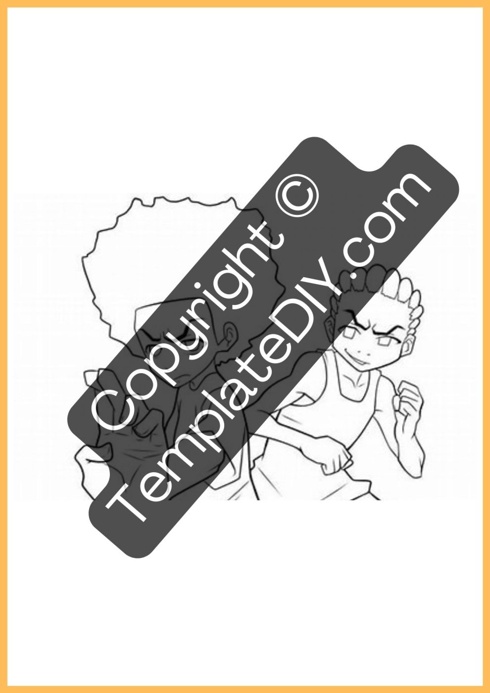 Boondocks Coloring Pages Template Printable Blank PDF