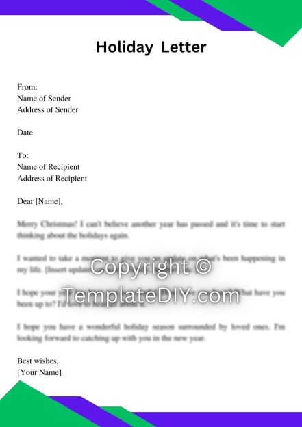 Christmas Holiday Letter Sample with Examples [Word]