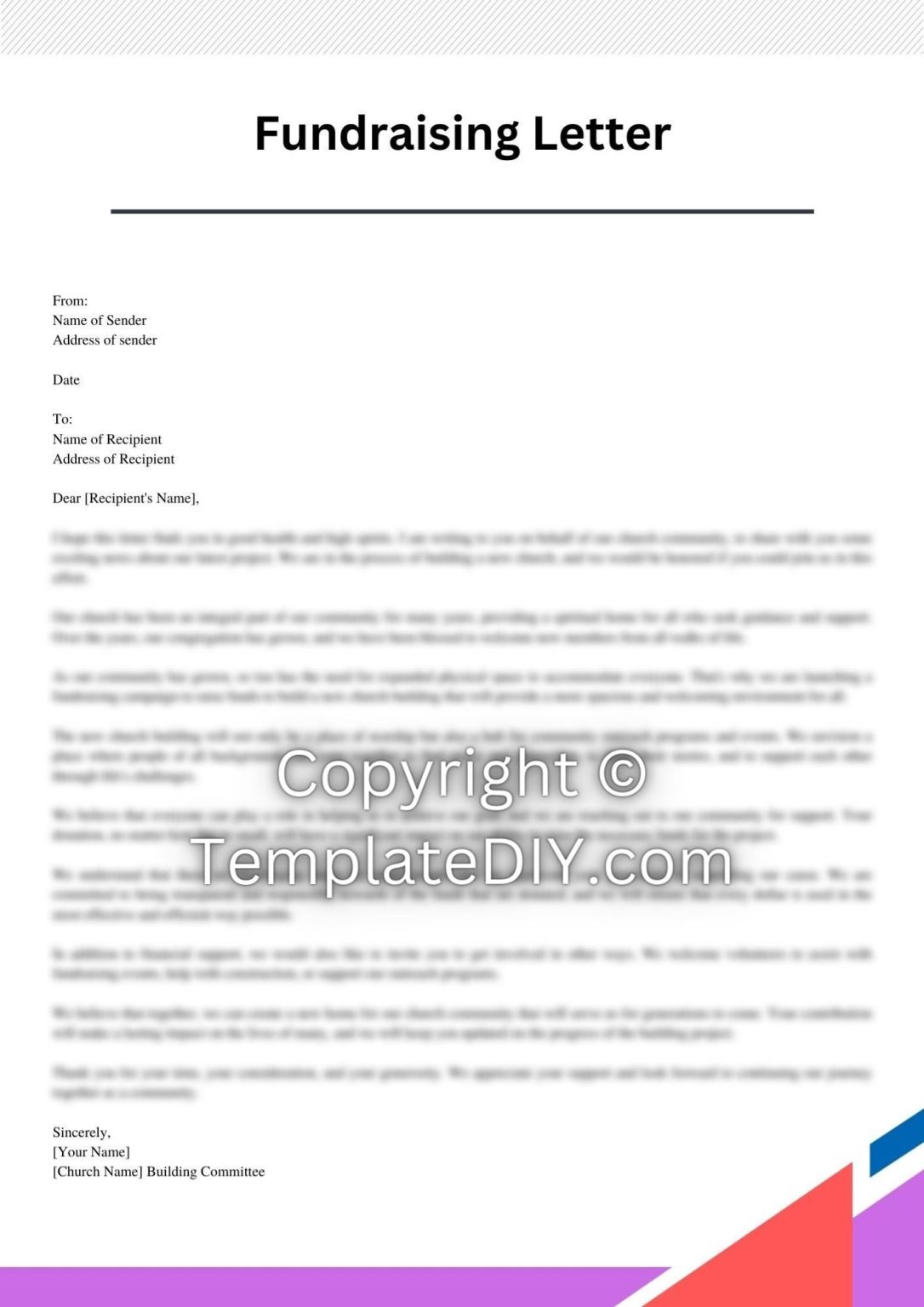 Church Building Fundraising Letter Template | Download Now