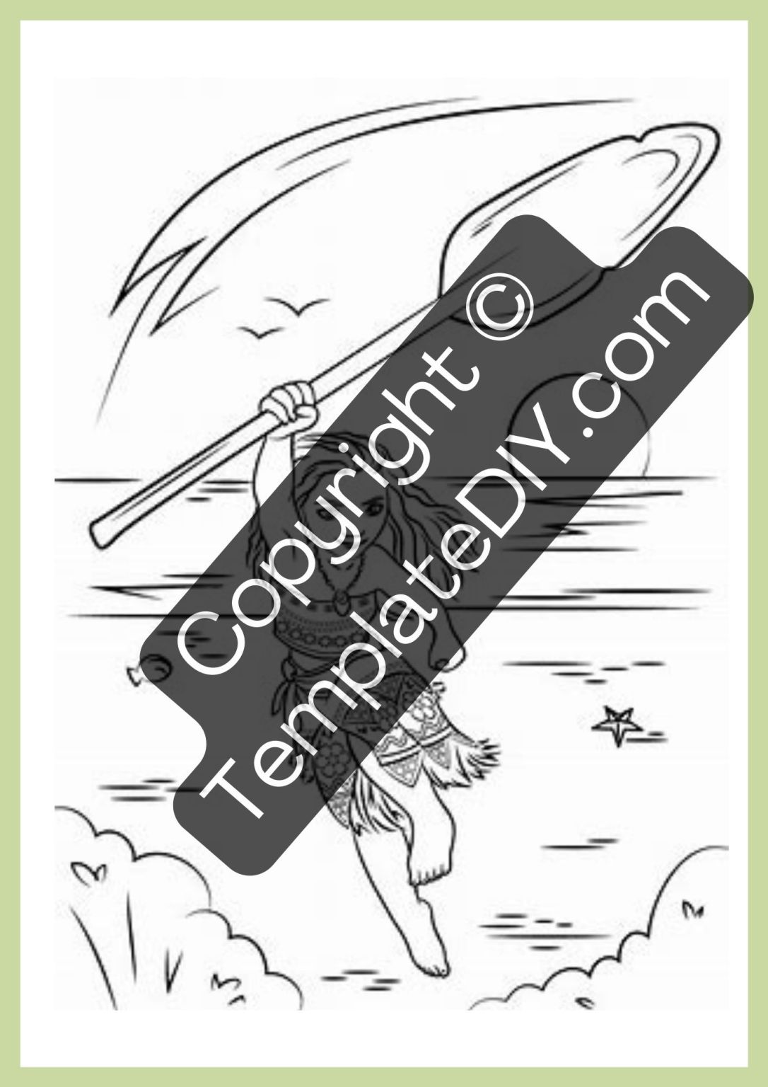 Disney Moana Coloring Pages Printable Template PDF