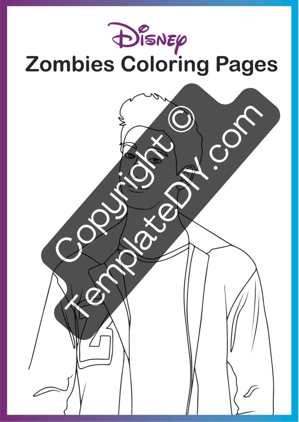 Disney Zombies Movie Coloring Pages Printable