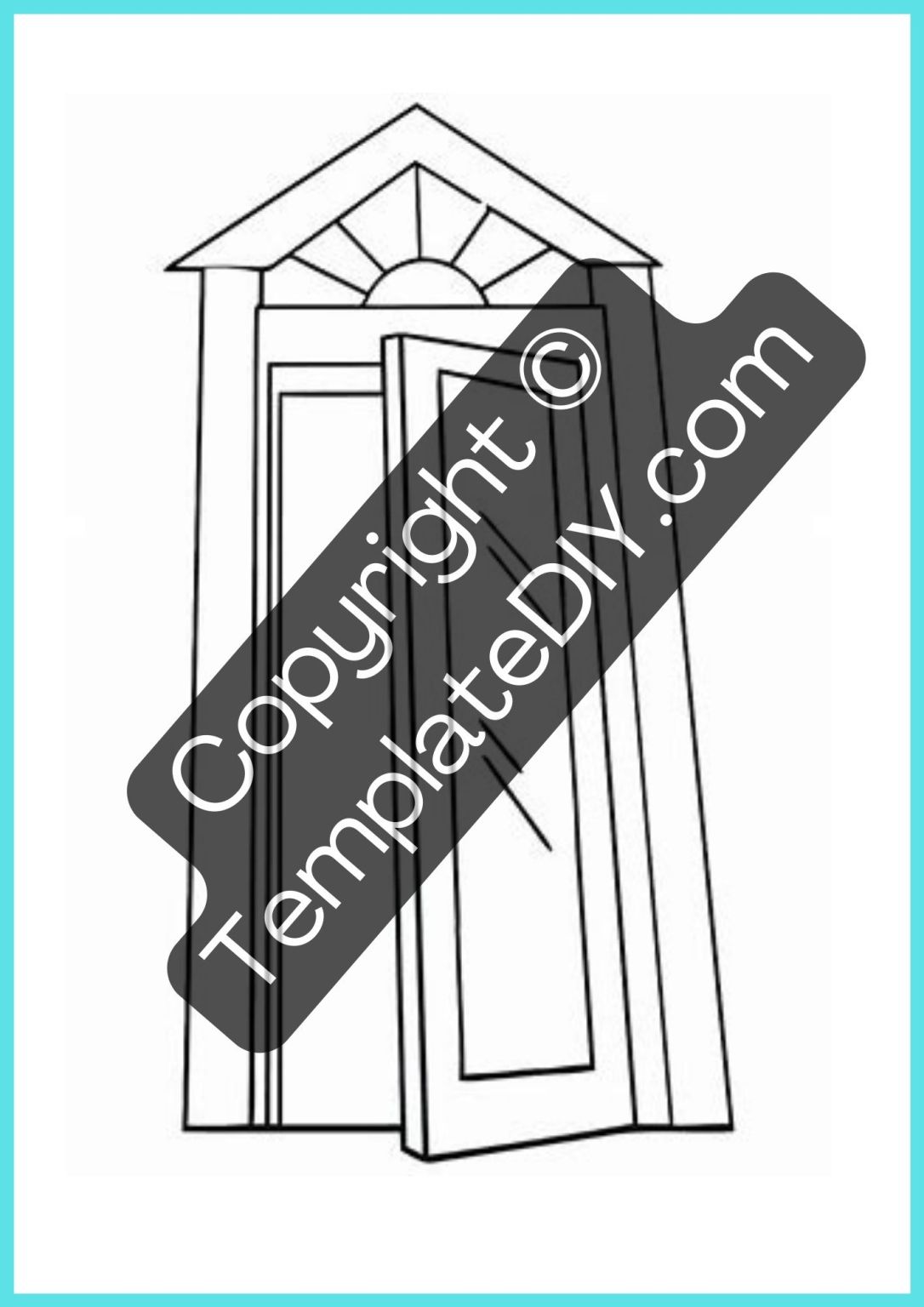 Door Coloring Page Template Printable Blank PDF