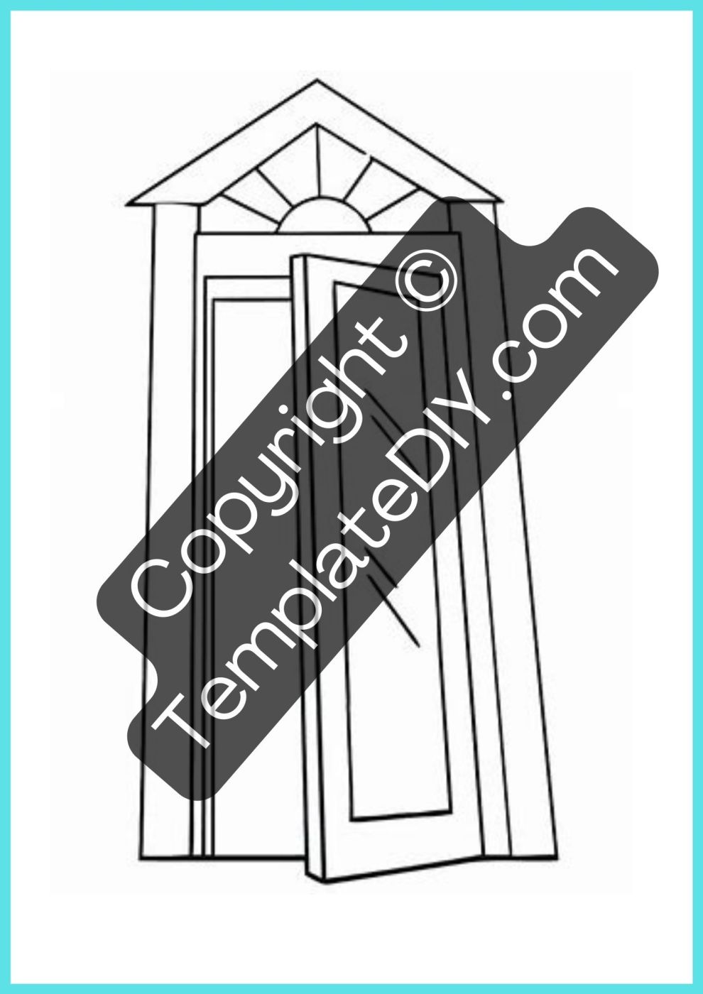 Door Coloring Page Template Printable Blank PDF