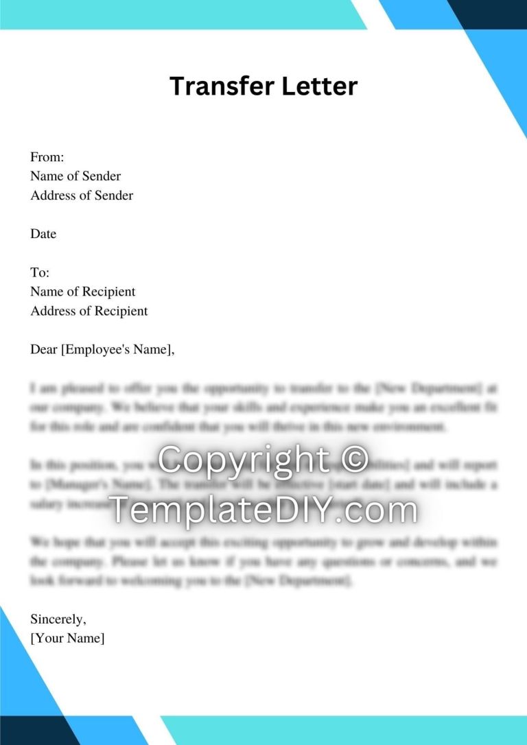 Employee Internal Transfer Letter Sample with Examples
