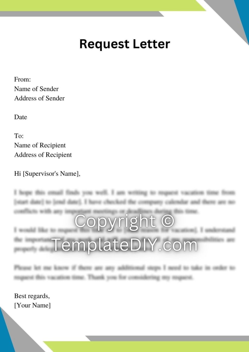 Employee Vacation Request Letter Sample with Examples