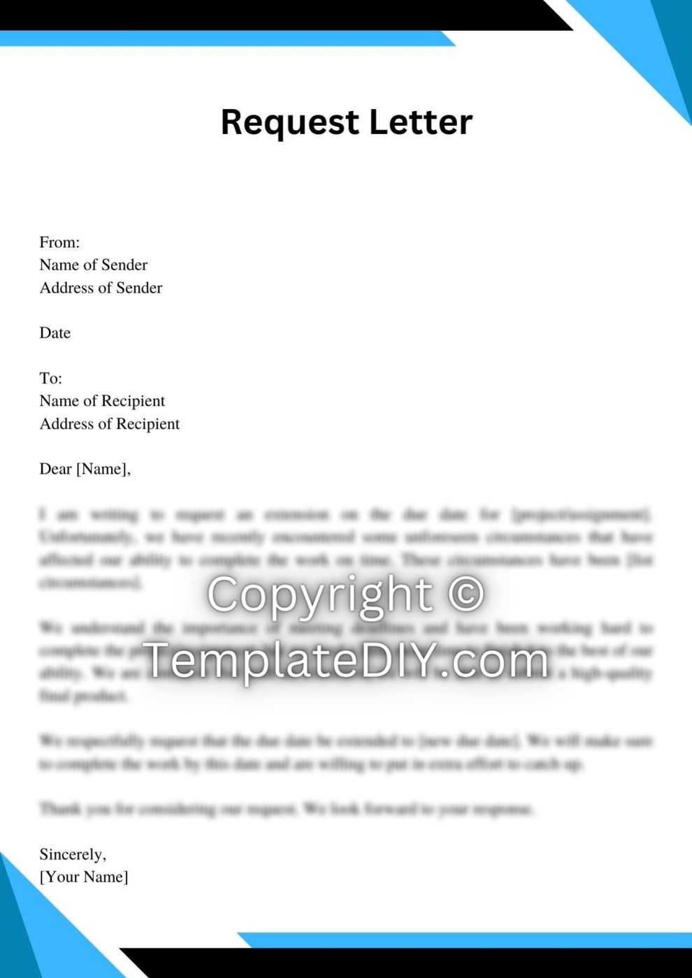 Request Letter for Due Date Extension | Download Template