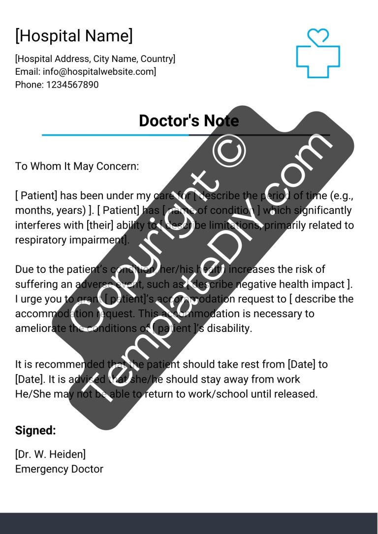 Eye Doctor Note for Work Template | PDF & Word