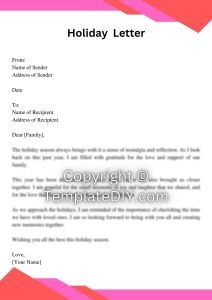 Family Holiday Letter Sample with Examples [Word Editable]