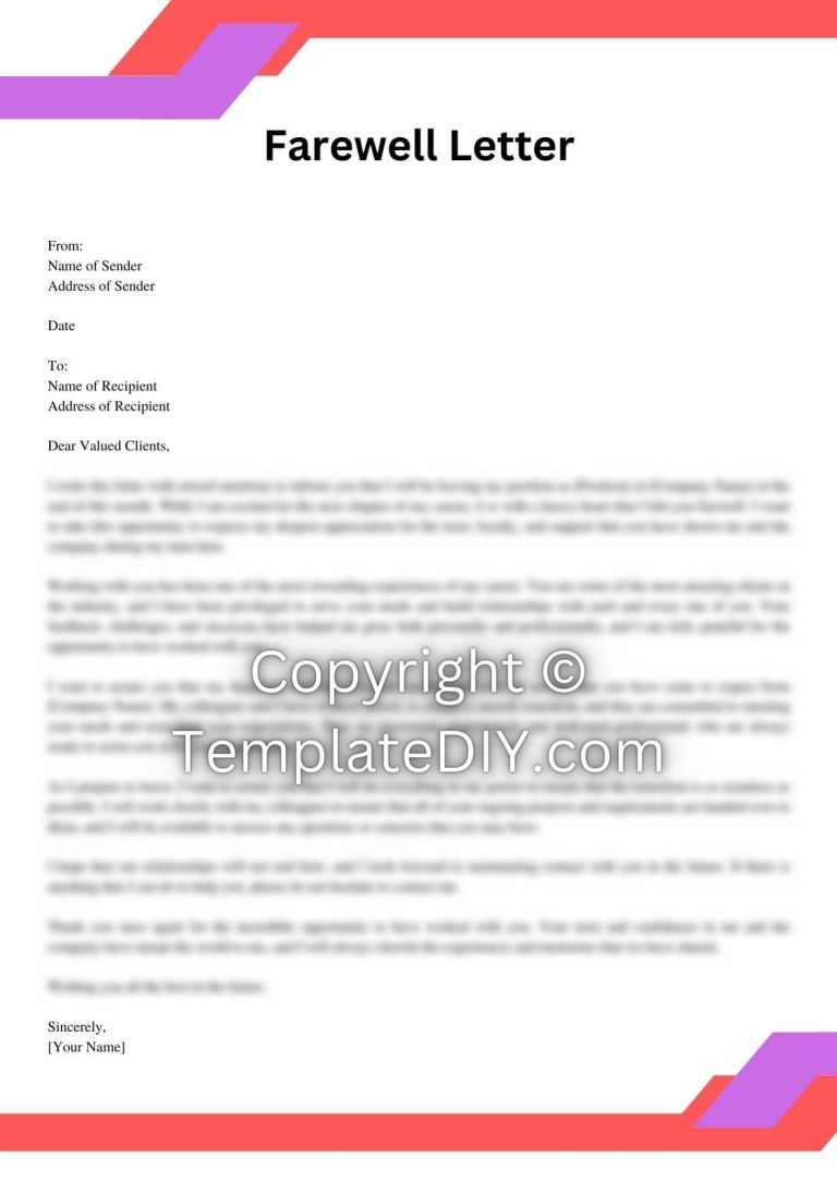 Farewell Letter to Clients Sample with Examples [Word]