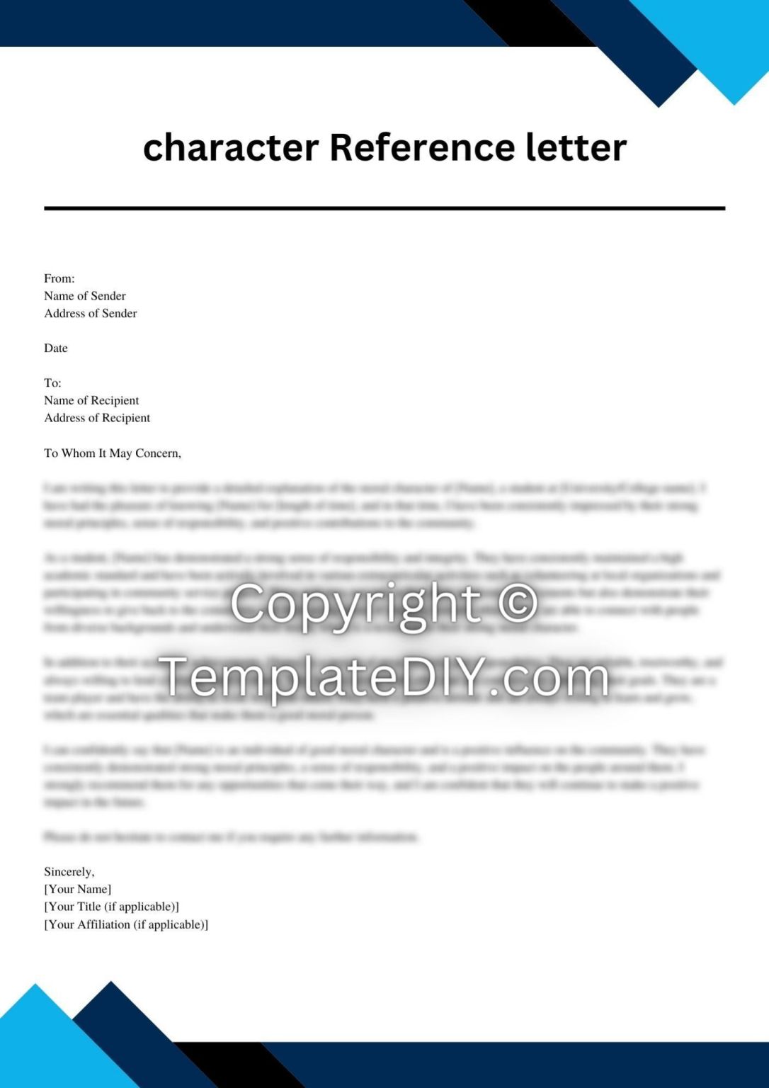 Good Moral Character Letter For Students Sample [Word]