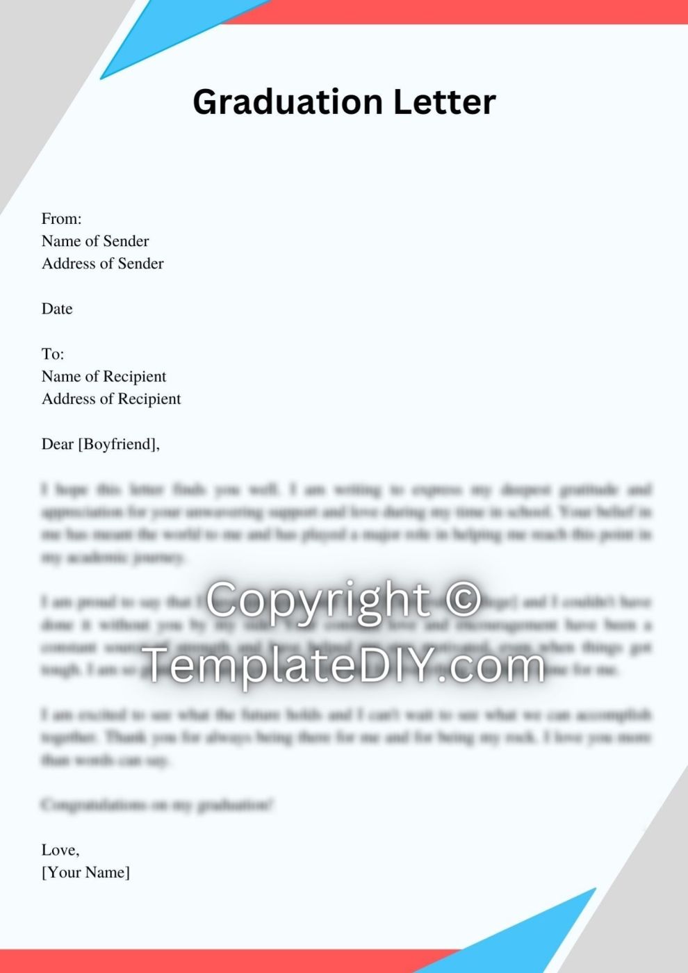 Graduation Letter to Boyfriend Sample with Examples [Word]