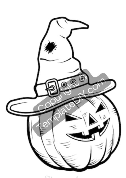 Halloween Pumpkin Coloring Pages Template Printable PDF